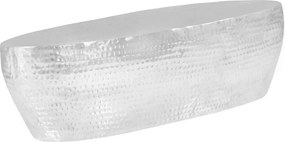 Konferenční stolek stříbrný 100 x 50 x 28 cm tlučený hliník 246506