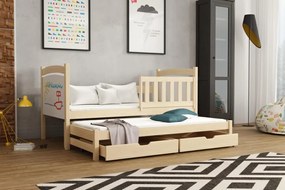 Dětská postel s přistýlkou Sandra, Borovice přírodní,  80x180 cm