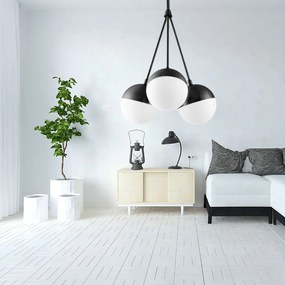 Toolight - Stropní svítidlo 3xE27, černá-bílá, OSW-05365