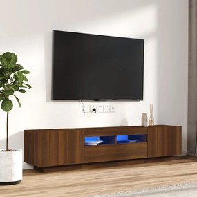 vidaXL 2dílný set TV skříněk s LED světly hnědý dub kompozitní dřevo