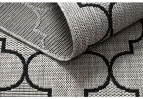 Dywany Luszczow Kusový koberec SIZAL FLOORLUX 20607 Marocká mřížka stříbrný / Černá Rozměr koberce: 120 x 170 cm