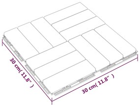 Terasové dlaždice 30 ks 30 x 30 cm masivní teakové dřevo,  3152105