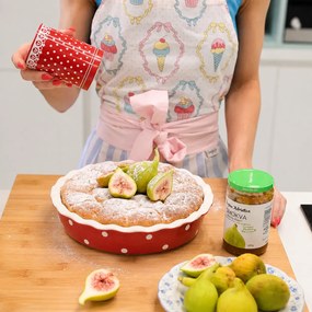 Keramická forma na koláč 30 cm červená