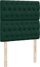 Box spring postel s matrací tmavě zelená 90x200 cm samet 3293119
