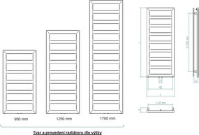 Hopa Glasgow koupelnový radiátor 500 x 1700 mm středové připojení bílá RADGLA501735SP