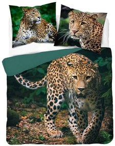 DETEXPOL Francouzské povlečení Leopard natur Bavlna, 220/200, 2x70/80 cm
