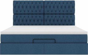 Osmanský rám postele s matrací modrá 160x200cm textil 3313257