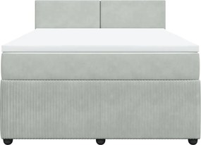 Box spring postel s matrací světle šedá 160x200 cm samet 3290076