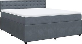 Box spring postel s matrací tmavě šedá 180x200 cm samet 3287819