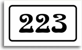 ACCEPT Číslo na dveře - typ 11 (50x30mm) - bílá tabulka - barevný tisk