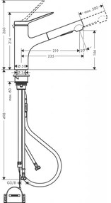 Hansgrohe Zesis M33 - Páková kuchyňská baterie 140, vytahovací sprška, 2jet, sBox light, chrom 74803000