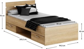 Postel MICHIGAN NEW 90x200, dub sonoma Kondela 0000338752