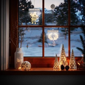 LED světelná ozdoba na okno SANTA CLAUS bílá