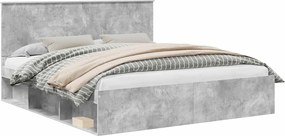 Rám postele s čelo Beton 180 x 200 cm Masivní borové dřevo 3410977