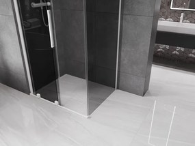 Mexen Velar, sprchový kout s posuvnými dveřmi 100 x 90 cm, 8mm šedé sklo, bílá matná, 871-100-090-41-20