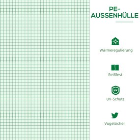 Outsunny skleník s oknem, PE skleník 180x60x60cm, skleník na rajčata a chladicí rám v zelené barvě pro zahradu a balkon | Aosom.de