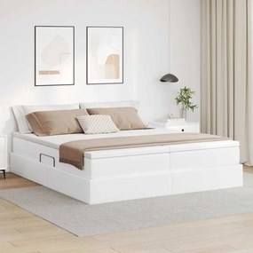 Postel s úložným prostorem a matrací Bílá 180 x 200 cm 3370342