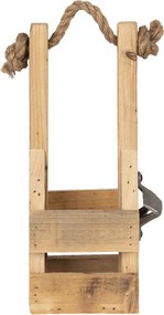 Dřevěná retro bedýnka na láhev s otvírákem - 9*10*29 cm