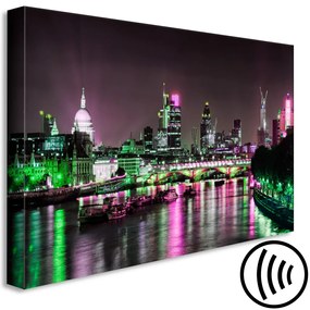 Obraz Londýnská světla (1dílná) zeleno-růžová