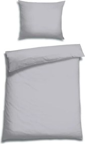 Florella Saténové povlečení Edel Uni Silber Rozměr: 70x90 + 140x200 cm