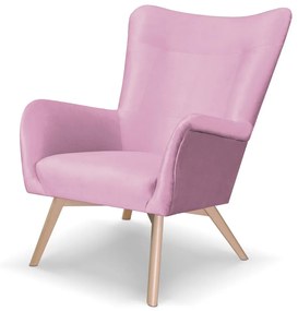 Designové křeslo Keygo - dřevěné nohy Royal pink