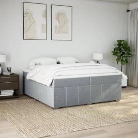 Box spring postel s matrací tmavě šedá 200x200 cm textil 3285499
