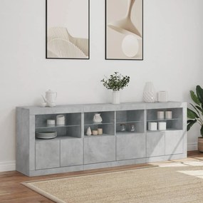 Příborník s LED osvětlením betonově šedý 202 x 37 x 67 cm 3209012