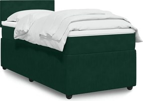 Box spring postel s matrací tmavě zelená 80 x 200 cm samet 3289887