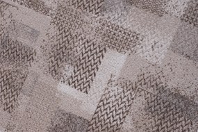 AKCIA: 400x100 cm Protišmykový behúň na mieru Tribe 37 Khaki - obšitý zo všetkých strán, hnedá, chodba / predsieň, Associated Weavers