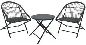 PROGARDEN Zahradní nábytek skládací sada stůl + 2 židle umělý ratan KO-X87000150
