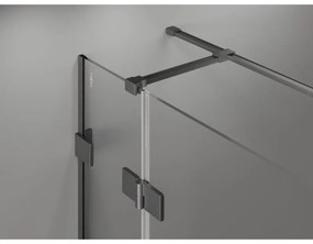 Mexen Lunar T, sklápěcí levý sprchový kout 140 x 120 cm, 8mm čiré sklo, profil grafit broušený, 834T-140-120-66-00-L