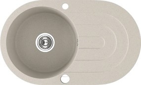 Laveo Dafne, 1-komorový granitový dřez 780x470x204 mm, béžová, LAV-SBD_481T