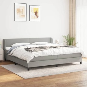 Box spring postel s matrací světle šedá 200 x 200 cm textil,  3126109