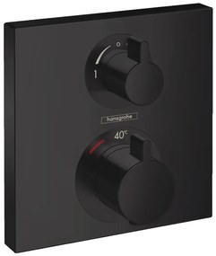 Hansgrohe Ecostat Square, termostatická baterie pod omítku na 2 spotřebiče, kartáčovaný černý chromová, 15714340