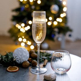 Sklenice na šampaňské, set 6 ks, 280 ml, růžová, CELESTE TYP 1