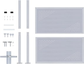 Zahradní brána se zámkem Stříbrná 85 x 97 cm Nerezová ocel 3402577