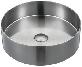 Sapho, AURUM nerezové umyvadlo, průměr 38 cm, včetně výpusti, broušená nerez, AU401