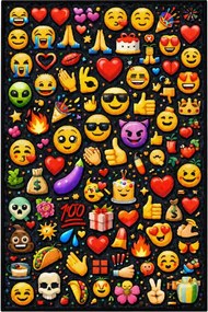 Protiskluzový herní koberec Emoji 3D
