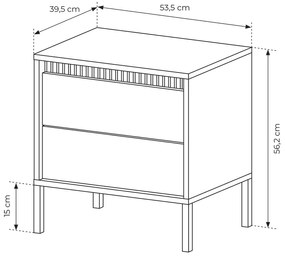 SENSO c | noční stolek  | 53,5 cm | černá