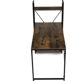Psací stůl AMBIENTE -  old wood dekor / černé kovové nohy