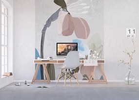 Vliesová fototapeta na zed' Malované Květy | 225 x 270 cm | DFT3P5911