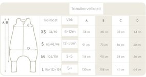 Babysteps Mušelínový spací pytel s nohavicemi - SKYBLUE Velikost: XXL (160-180cm)