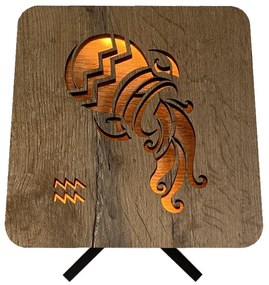 Li-Go Znamení "Vodnář" lampa 19x19cm provedení povrchu: dub světlý