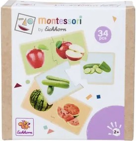 EICHHORN Puzzle Montessori Ovoce a zelenina / 34 dílků / dřevo / od 2
