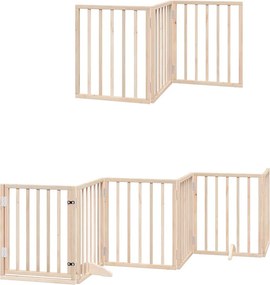 Zábrana pro psy s dvířky skládací 12 panelů 600 cm topol 3155530