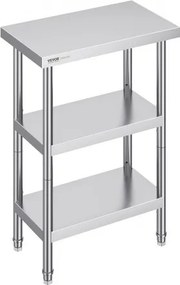 Nerezový stůl na přípravu jídla Komerční kuchyňský pracovní stůl 35,6 × 61 cm