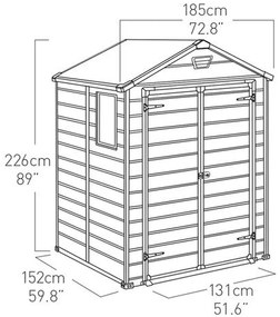 KETER MANOR 6 x 5 DD zahradní domek, 185 x 152 x 226 cm 17197128