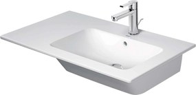 Duravit ME by Starck - Umyvadlo 83x49 cm, s přepadem, otvor pro baterii, odkládací plocha vlevo, DuraShield, bílá 234683AA00