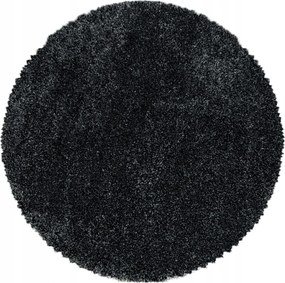 Ayyildiz, Kusový koberec Fluffy Shaggy 3500 anthrazit kruh, 80x80 (průměr) kruh, šedá, ložnice