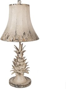 Béžová antik kovová stolní lampa Brocante pineapple - Ø 30*64cm E27/ 1*60W